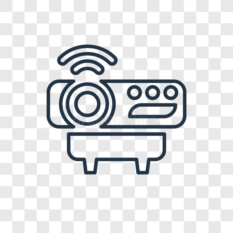 Projector Concept Vector Linear Icon Isolated on Transparent Background ...