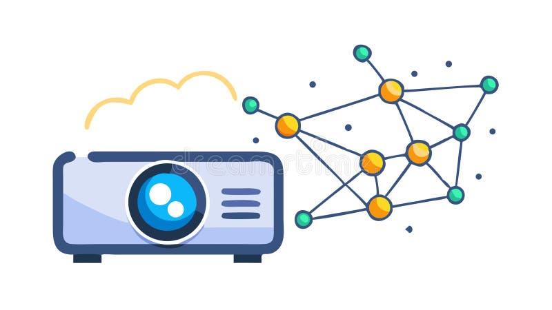 Projector and Data Flow, Visual Information Sharing, Vector Design ...