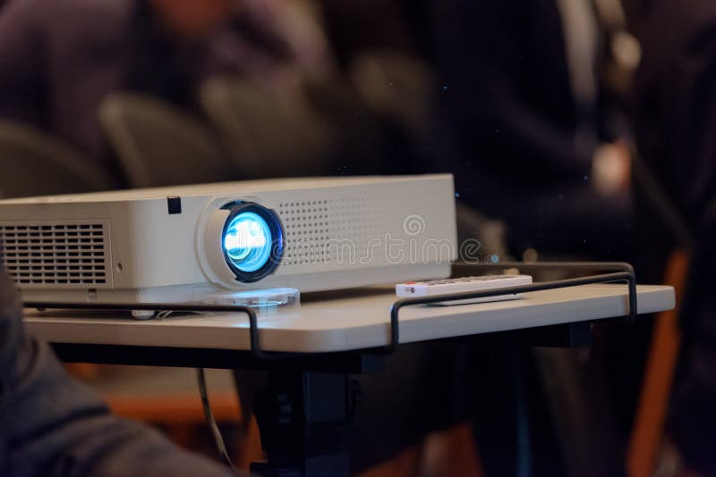 Projector Demonstrates the Presentation Stock Image - Image of digital ...