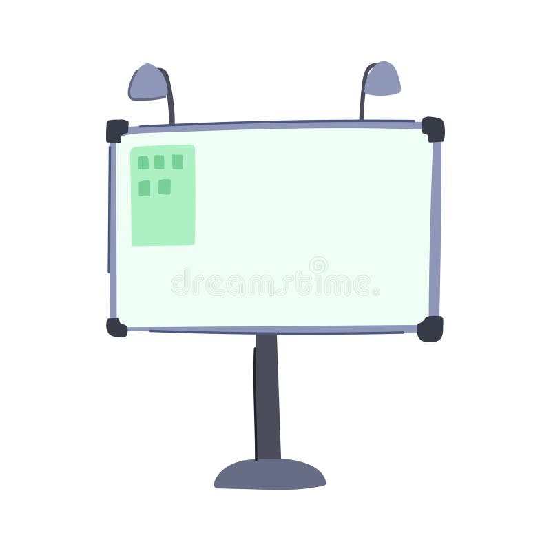 Projector Electronic Whiteboard Cartoon Vector Illustration Stock ...