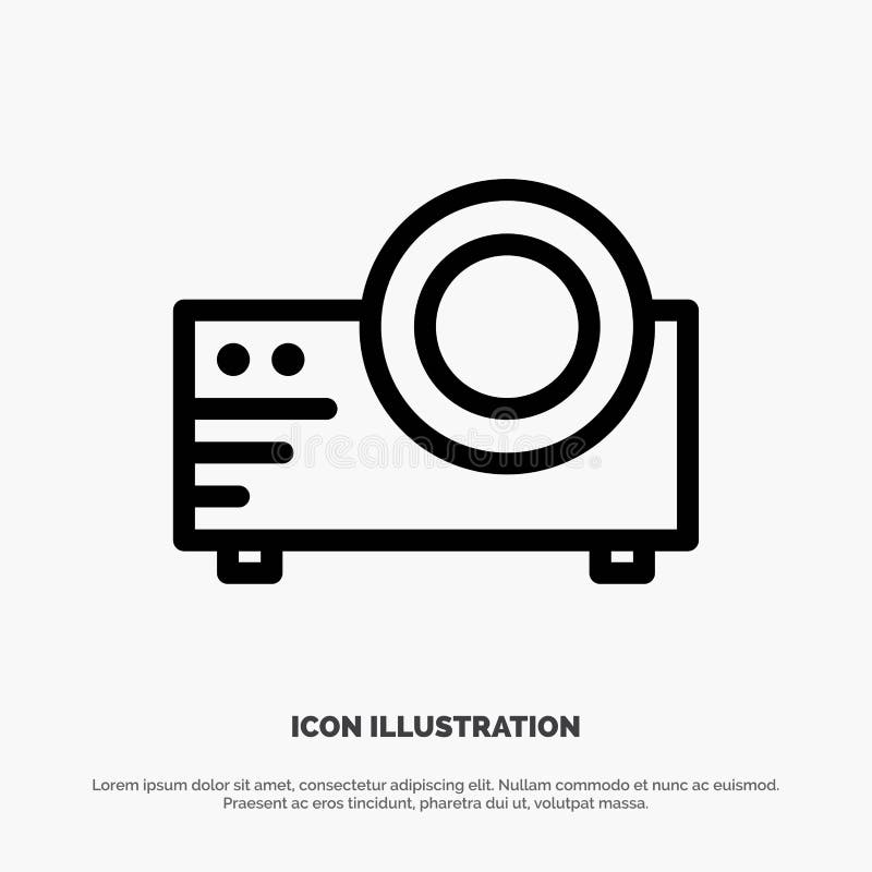 Projector, Film, Movie, Multi Media Line Icon Vector Stock Vector ...
