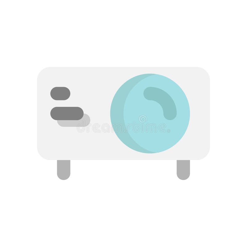 Projector Flat Icons. Office Symbols for Various Work Equipment Stock ...