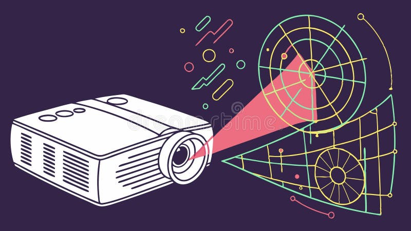 Projector and Geometric Shapes, Presentation and Tech, Modern Device ...