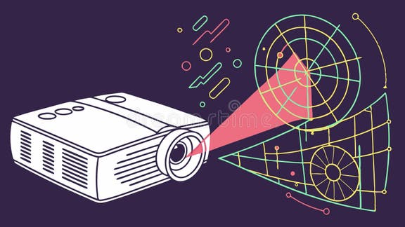 Projector and Geometric Shapes, Presentation and Tech, Modern Device ...