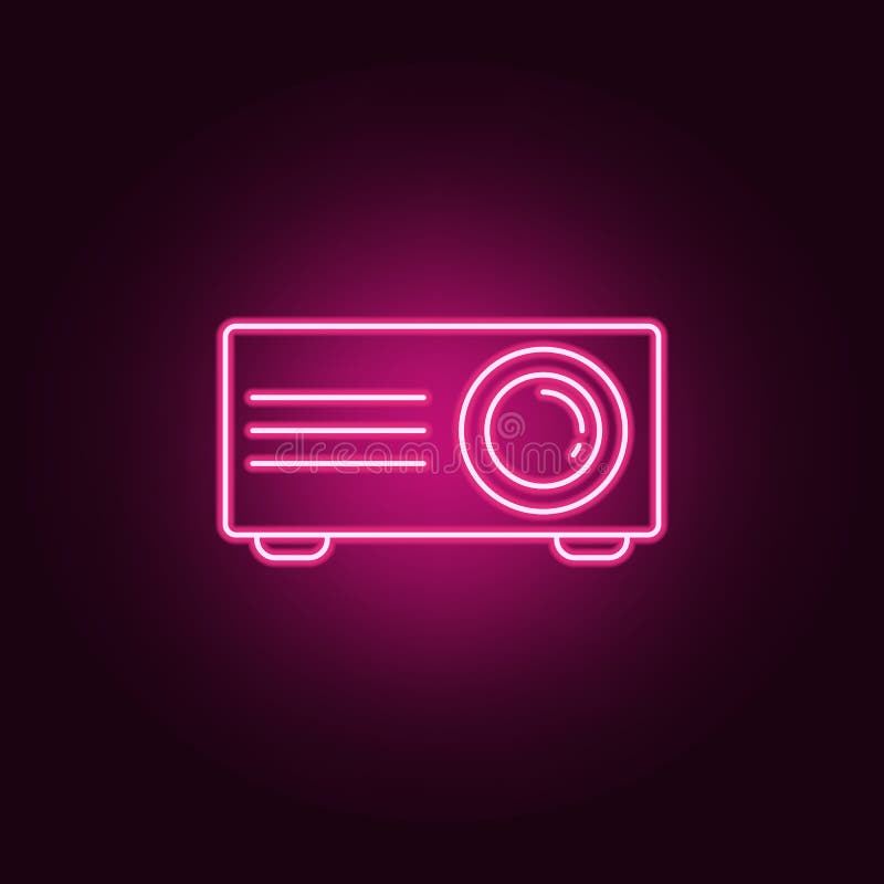 Projector Icon. Elements of Cinema in Neon Style Icons Stock ...