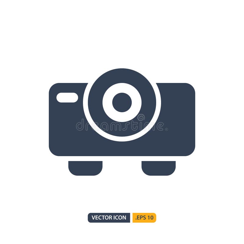 Projector Icon in Outline Style Isolated on White Background. for Your ...