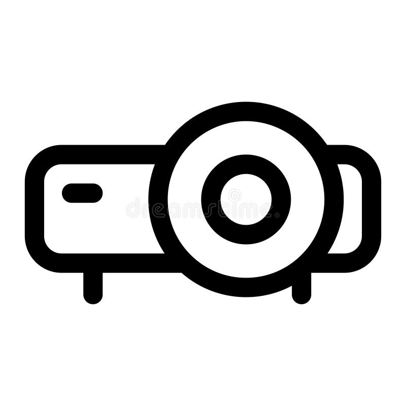 Projector Line Icon Isolated on White Background. Black Flat Thin Icon ...