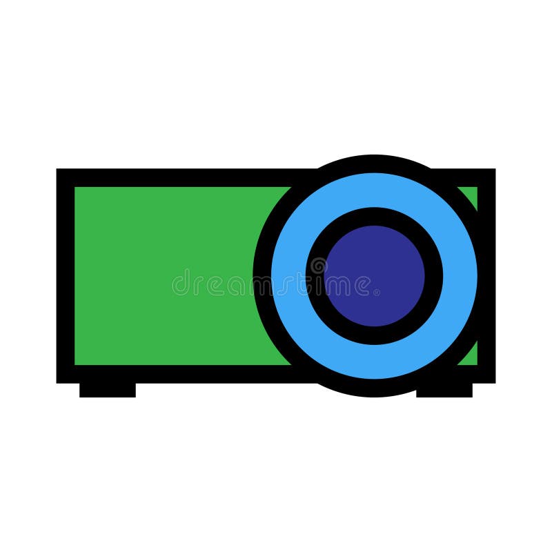 Projector Icon Line Isolated on White Background. Black Flat Thin Icon ...