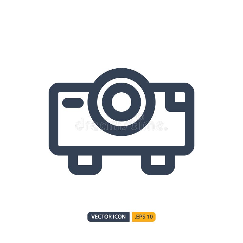Projector Icon in Glyph Style Isolated on White Background. for Your ...