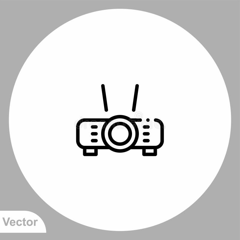 Projector Vector Icon Sign Symbol Stock Vector - Illustration of motion ...