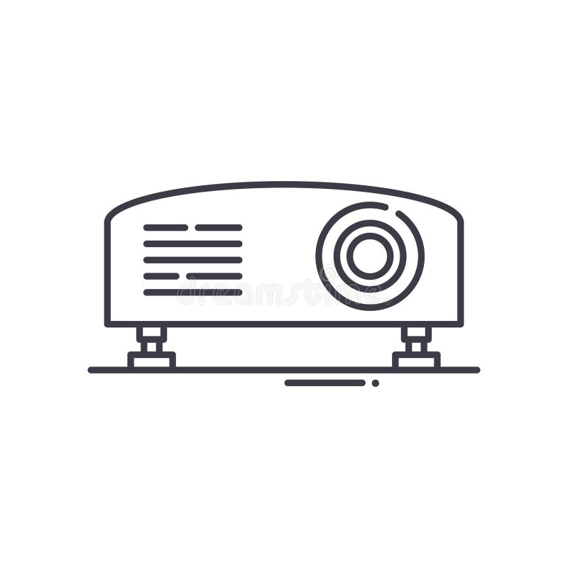 Projector Icon, Linear Isolated Illustration, Thin Line Vector, Web ...