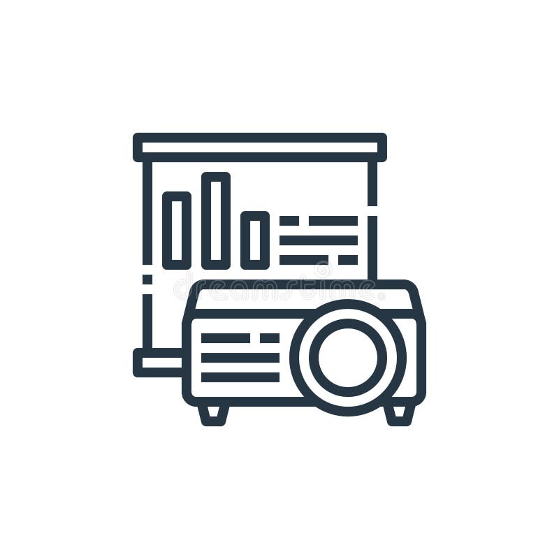 Projector Icon Vector from Office Concept. Thin Line Illustration of ...