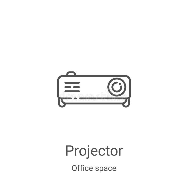 Linear Projector With Plug Icon From Cinema Outline Collection. Thin ...