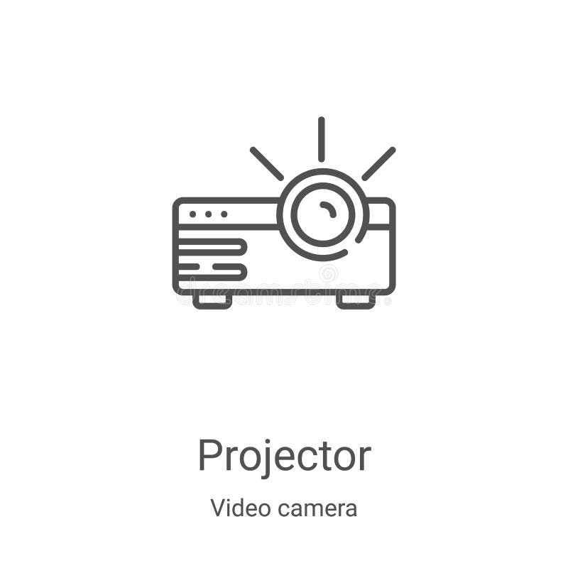 Projector Icon Vector from Video Camera Collection. Thin Line Projector ...