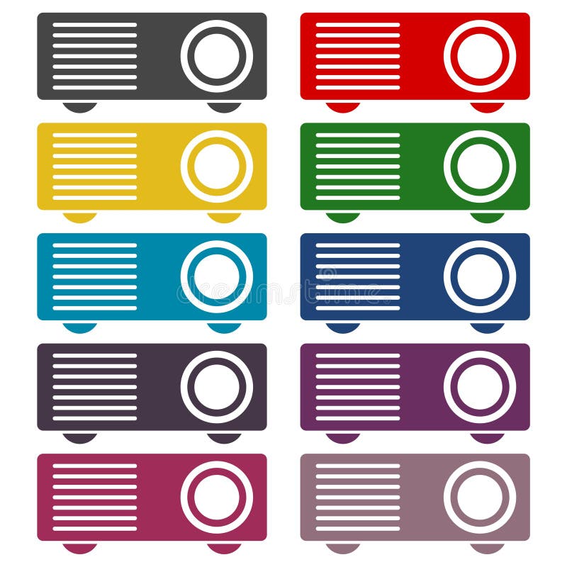 Projector icons set stock vector. Illustration of office - 99314605