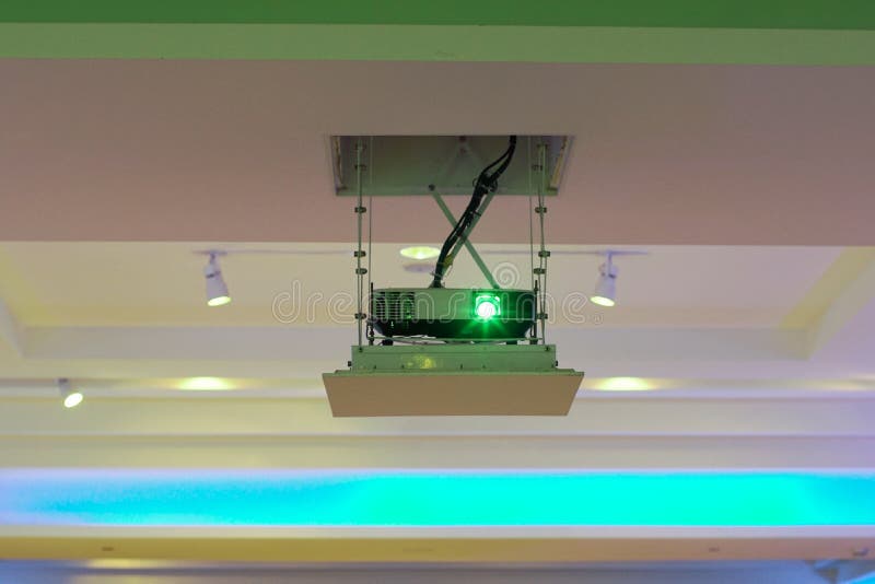 Projector Installed on the Ceiling of Hotel Conference Room. Stock ...