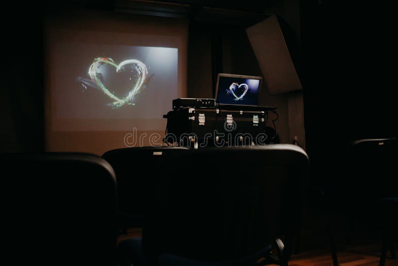 Projector in the Lecture Hall Will Show the Heart Stock Image - Image ...