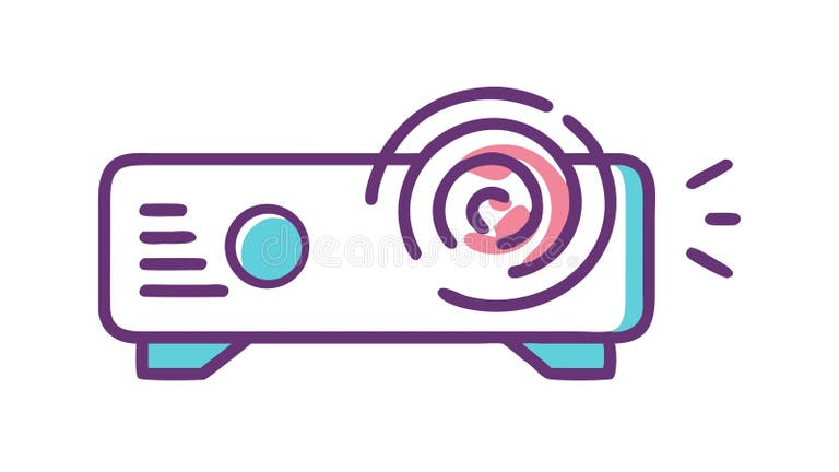 Projector with Light Beam, Visual Display Equipment, Vector Design ...