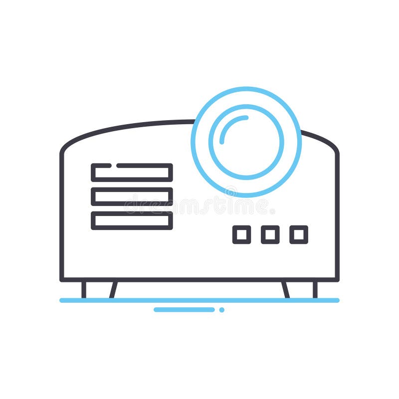 Projector Line Icon, Outline Symbol, Vector Illustration, Concept Sign ...