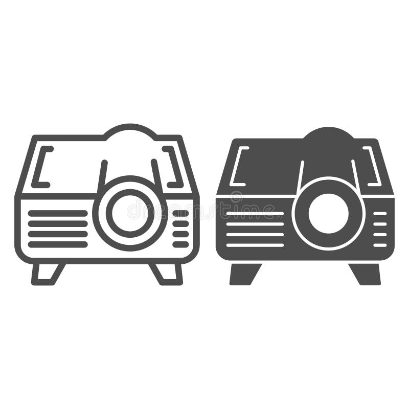 Movie Projector Line and Solid Icon. Cinema Camera Silhouette Symbol ...