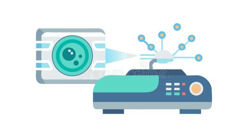Projector with Mechanical Gears, Technical Presentation, Vector Design ...