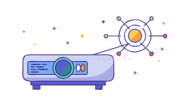 Projector with Network, Connected Presentation System, Vector Design ...