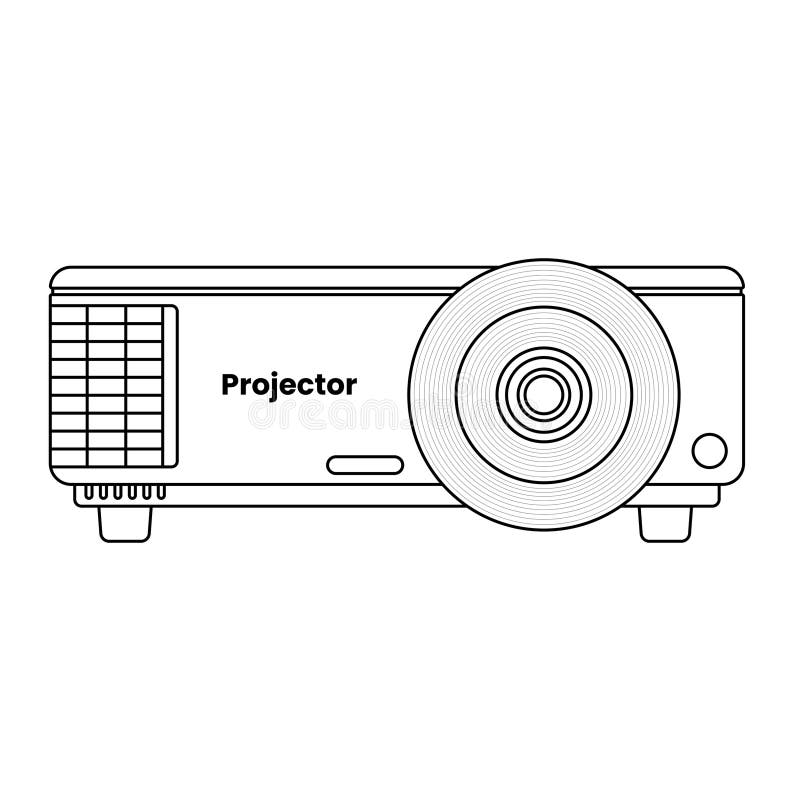 Projector Outline Icon Illustration on White Background Stock Vector ...
