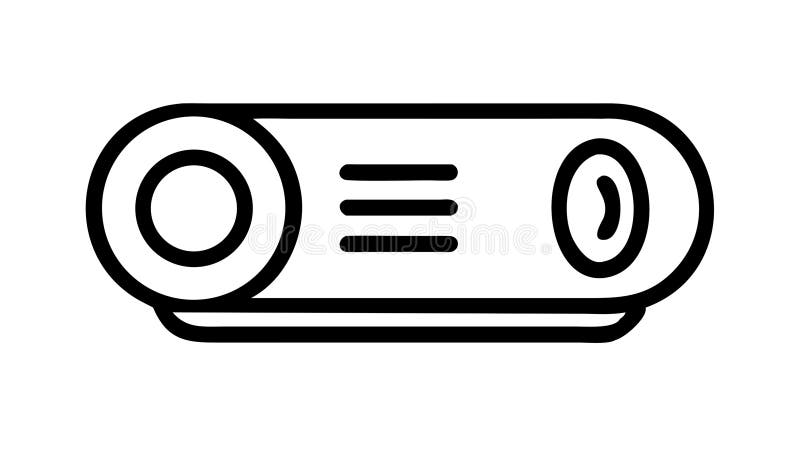 Projector Outline Icon, Symbolizes Presentations and Display , Vector ...
