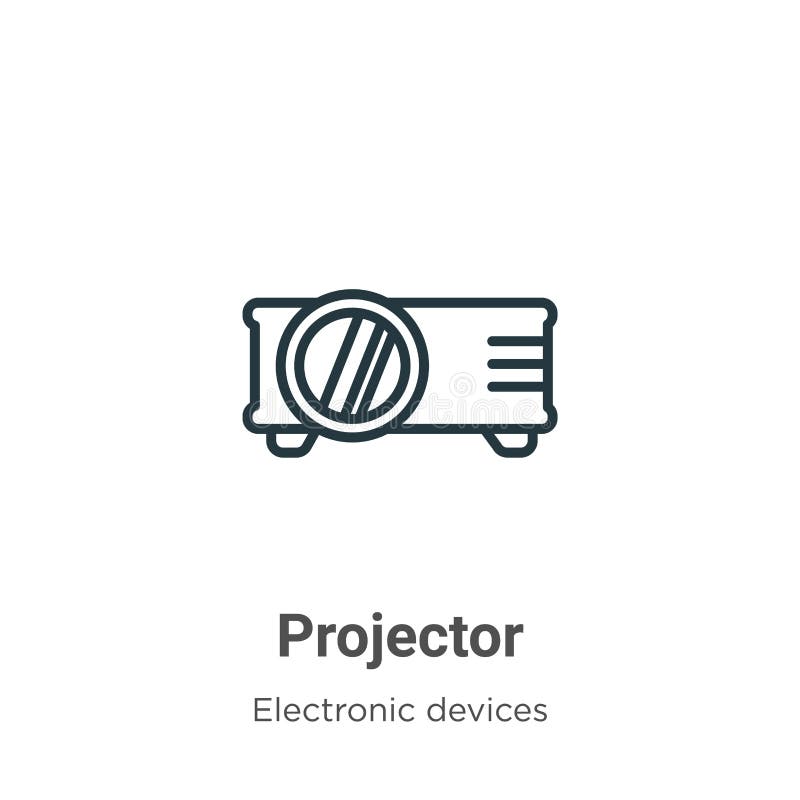 Projector Screen Outline Vector Icon. Thin Line Black Projector Screen ...