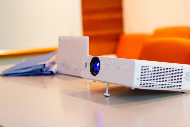 Projector on presentation stock photo. Image of career - 1290512