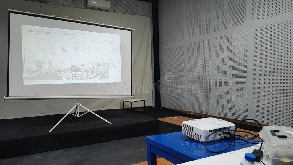 Projector Presentation for Meeting Work, Office Room Stock Image ...