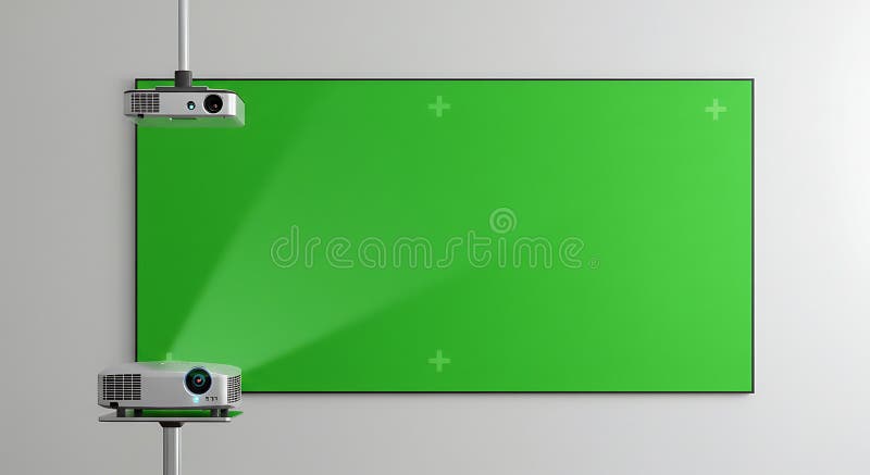 Projector Projecting on Green Screen Display Mockup for Presentation ...