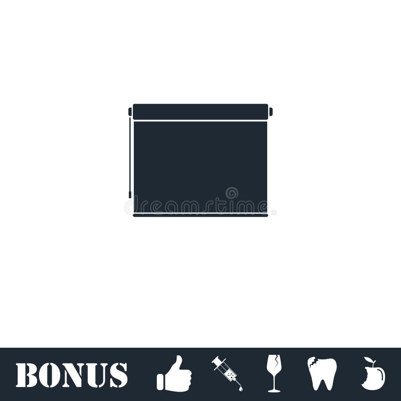Projector Roller Screen Icon Flat Stock Vector - Illustration of ...