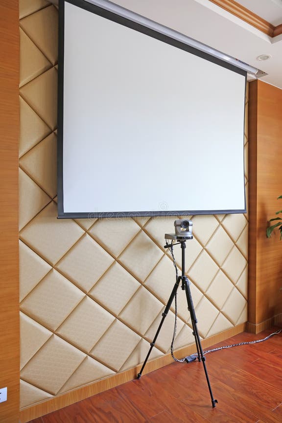 Projector and screen stock photo. Image of training - 386965240