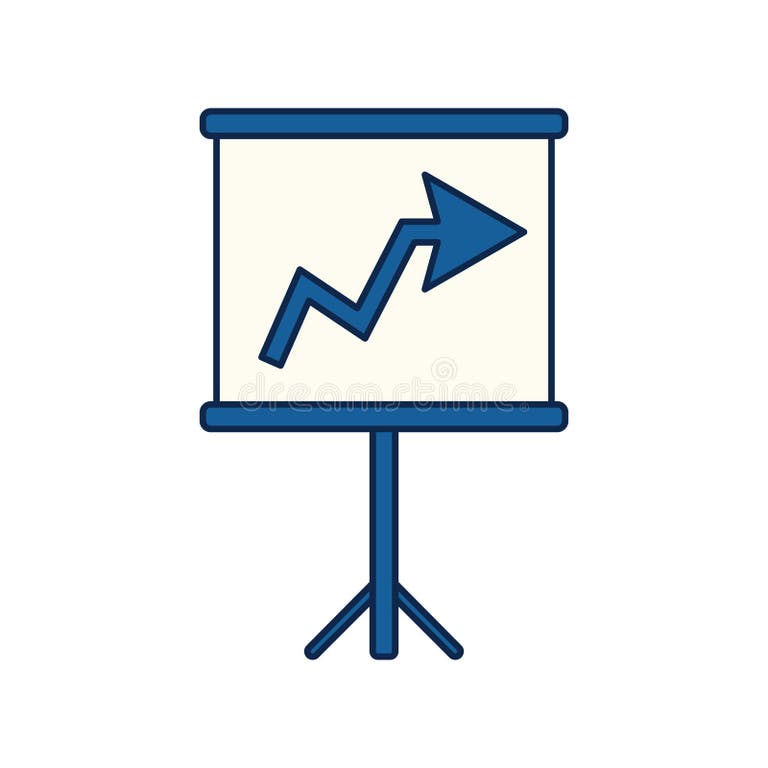 Projector Screen with Analysis. Vector Illustration Decorative Design ...