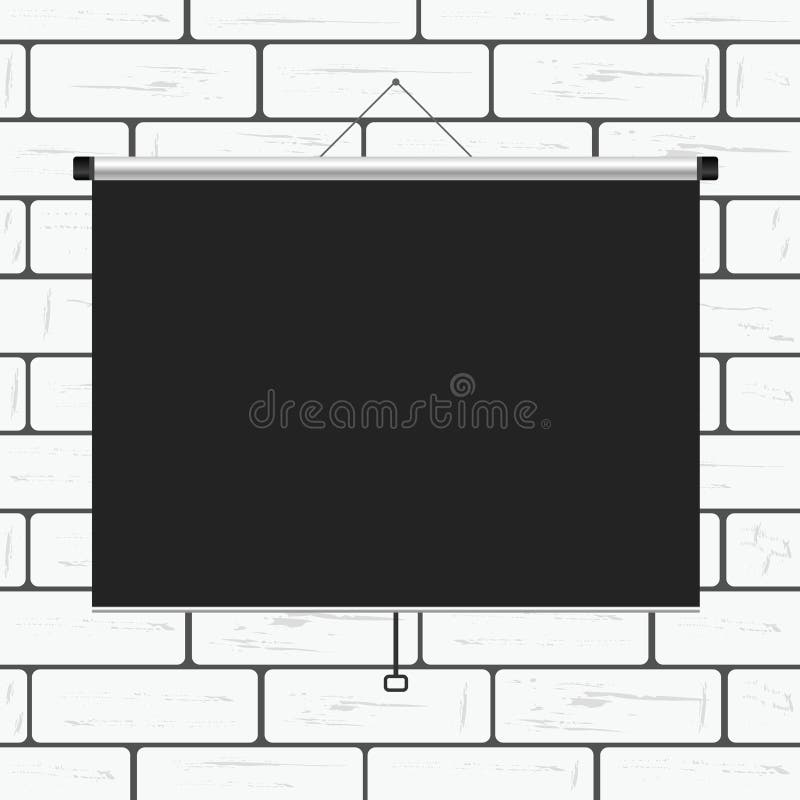 Projector Screen on Brick Wall Illustration Stock Vector - Illustration ...
