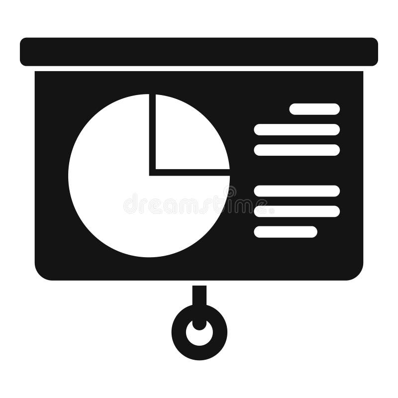 Projector Screen Displaying Pie Chart for Business Presentation Icon ...