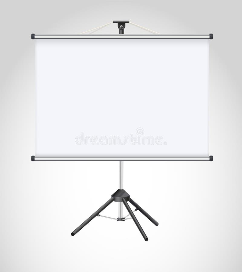 Projector Screen . Empty White Board Presentation Conference on the ...
