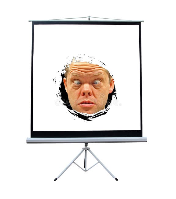 Projector Screen Face of Horror Stock Photo - Image of expressions ...
