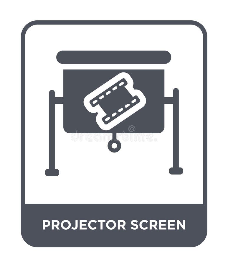 Projector Screen Icon in Trendy Design Style. Projector Screen Icon ...