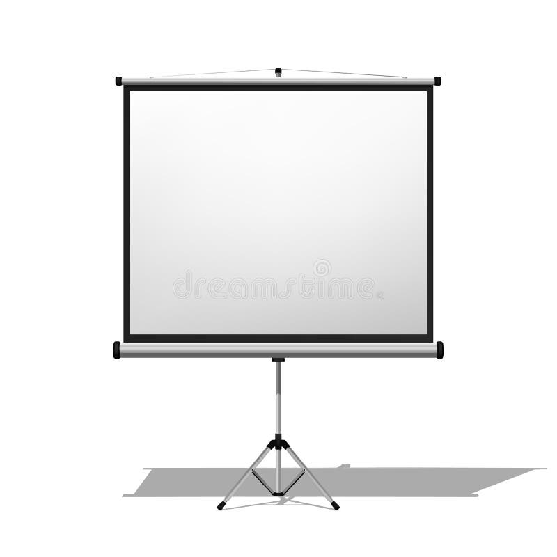 Projector Screen. Isolated on White Background. Stock Vector ...