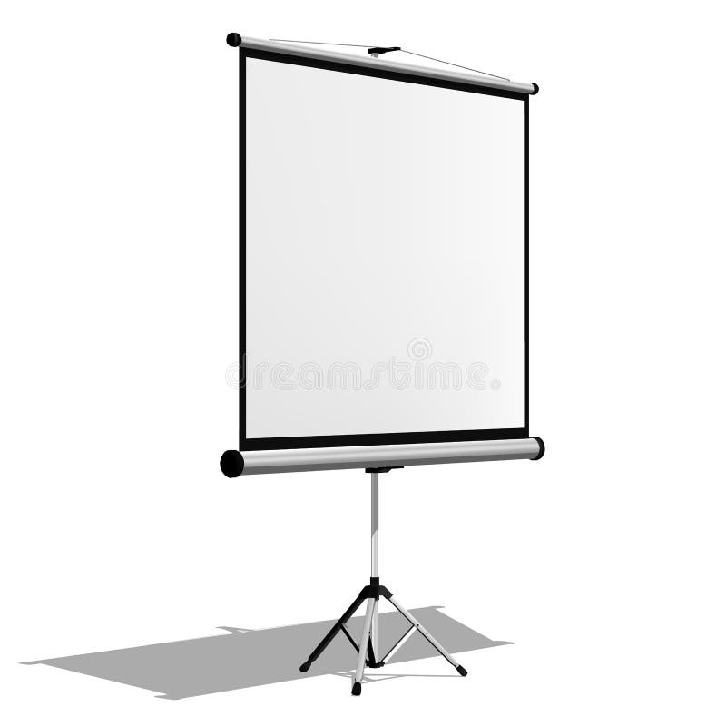 Projector Screen. Isolated on White Background. Stock Vector ...
