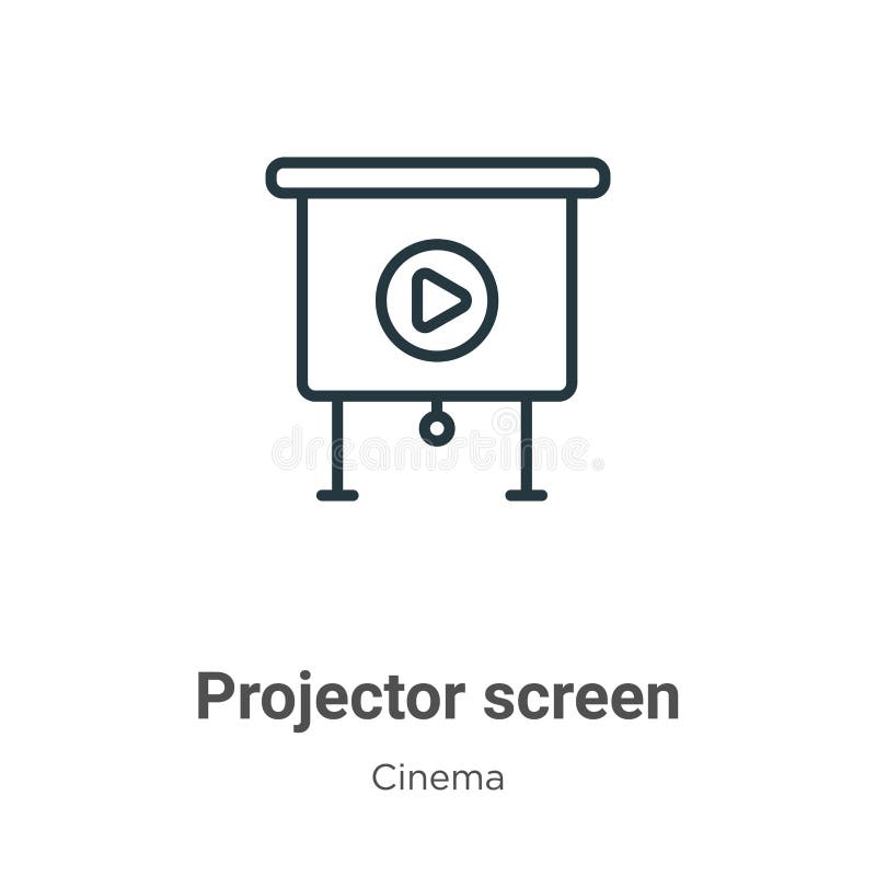 Projector Screen Outline Vector Icon. Thin Line Black Projector Screen ...