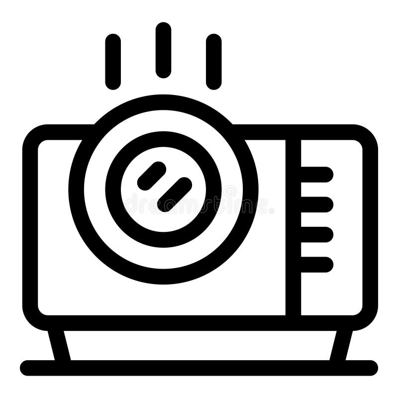 Projector Screen Showing Presentation with Light Beam Icon Stock Vector ...