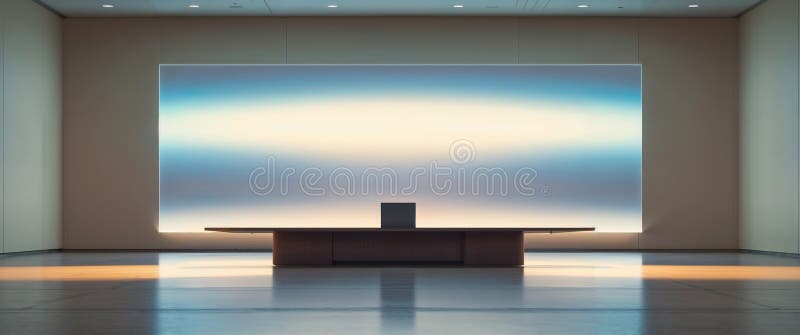 A Projector Screen Shows a Presentation in an Empty Boardroom. Stock ...