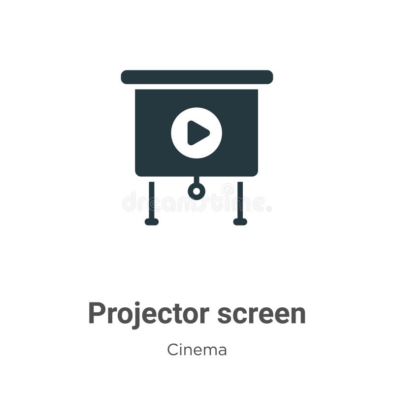 Projector Screen Vector Icon on White Background. Flat Vector Projector ...