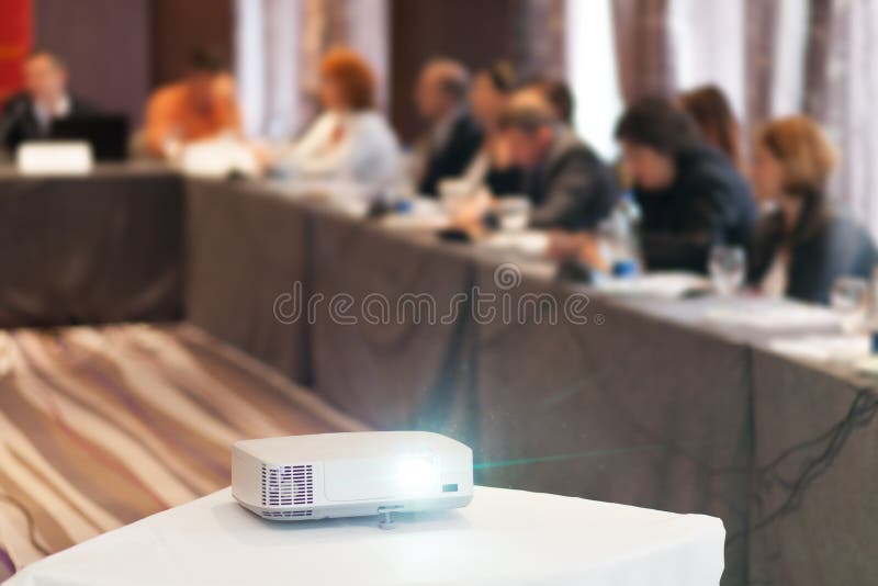 Projector in seminar room stock image. Image of listening - 73034151