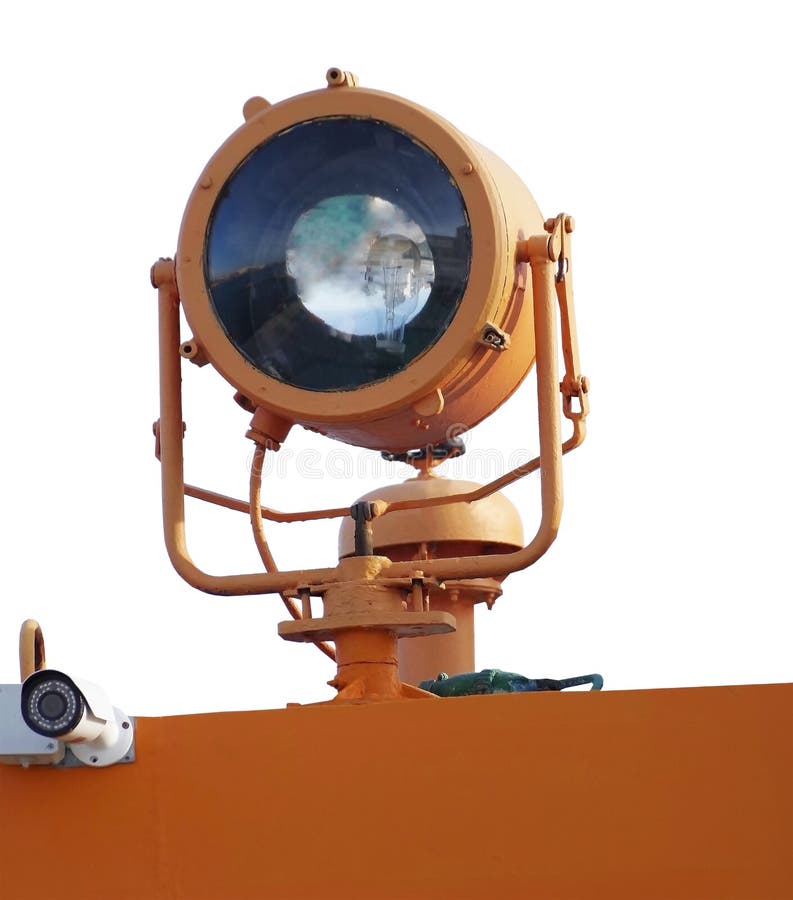 Projector by the ship stock photo. Image of travel, iron - 265633522