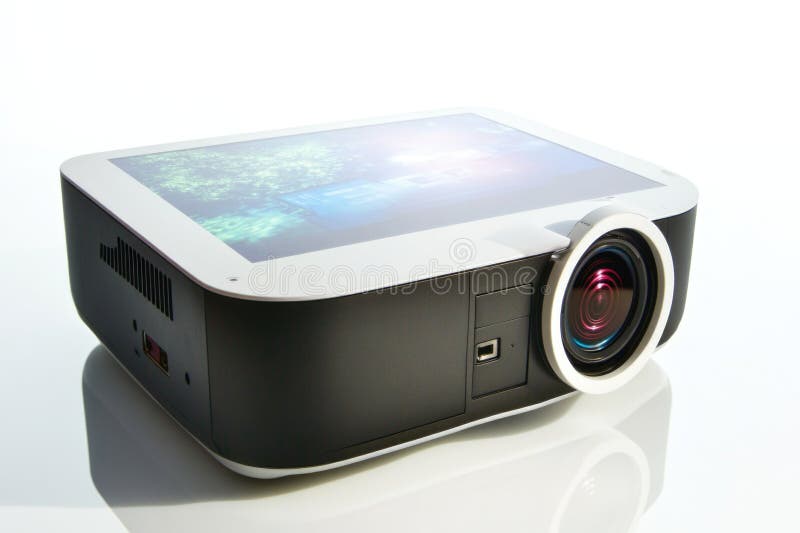 A Projector Sitting on a Table, Ready To Present or Show Content Stock ...