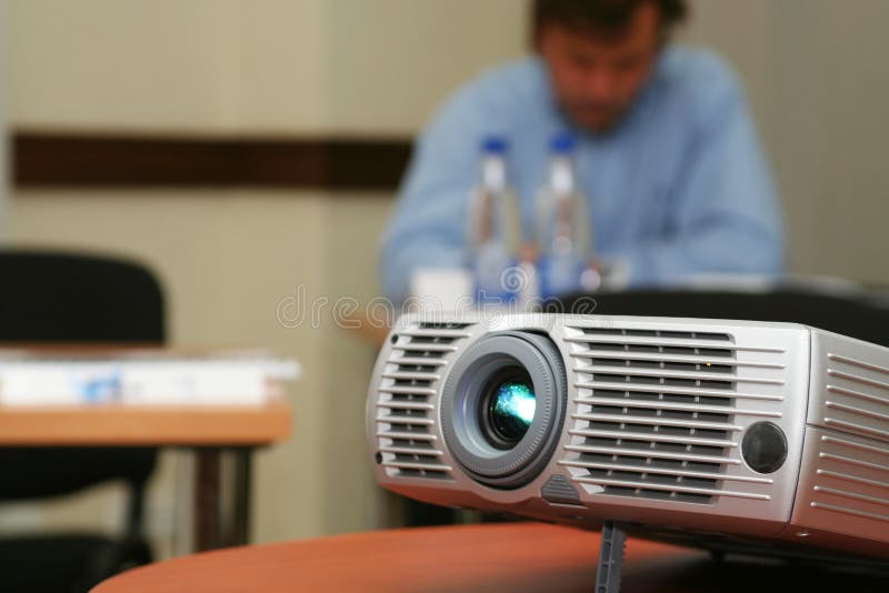 Projector on Table with Person Stock Image - Image of boardroom ...